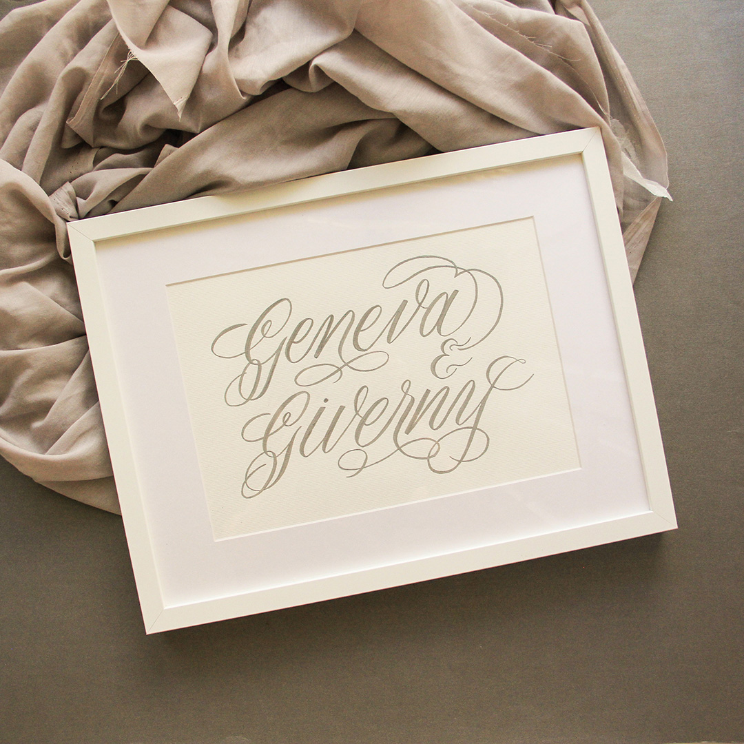 Geneva & Giverny Babies Name – Calligraphy By Mercia