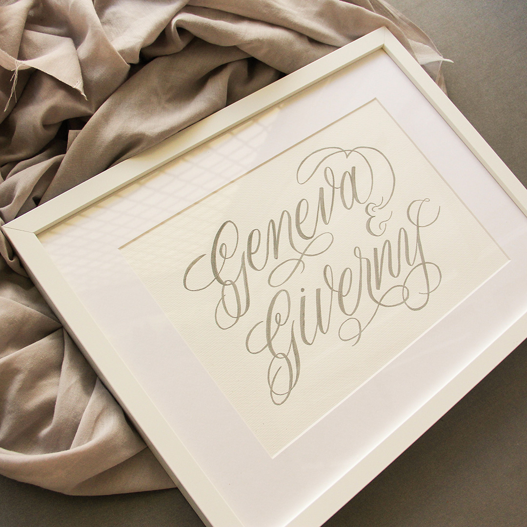 Geneva & Giverny Babies Name – Calligraphy By Mercia